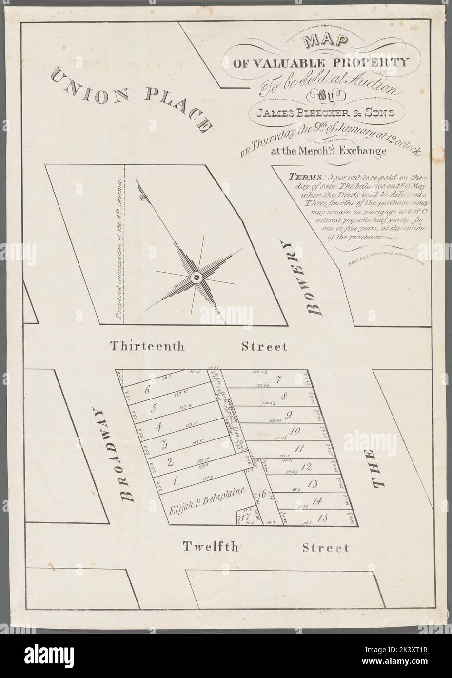 Map of valuable property to be sold at auction by James Bleecker & Sons ...