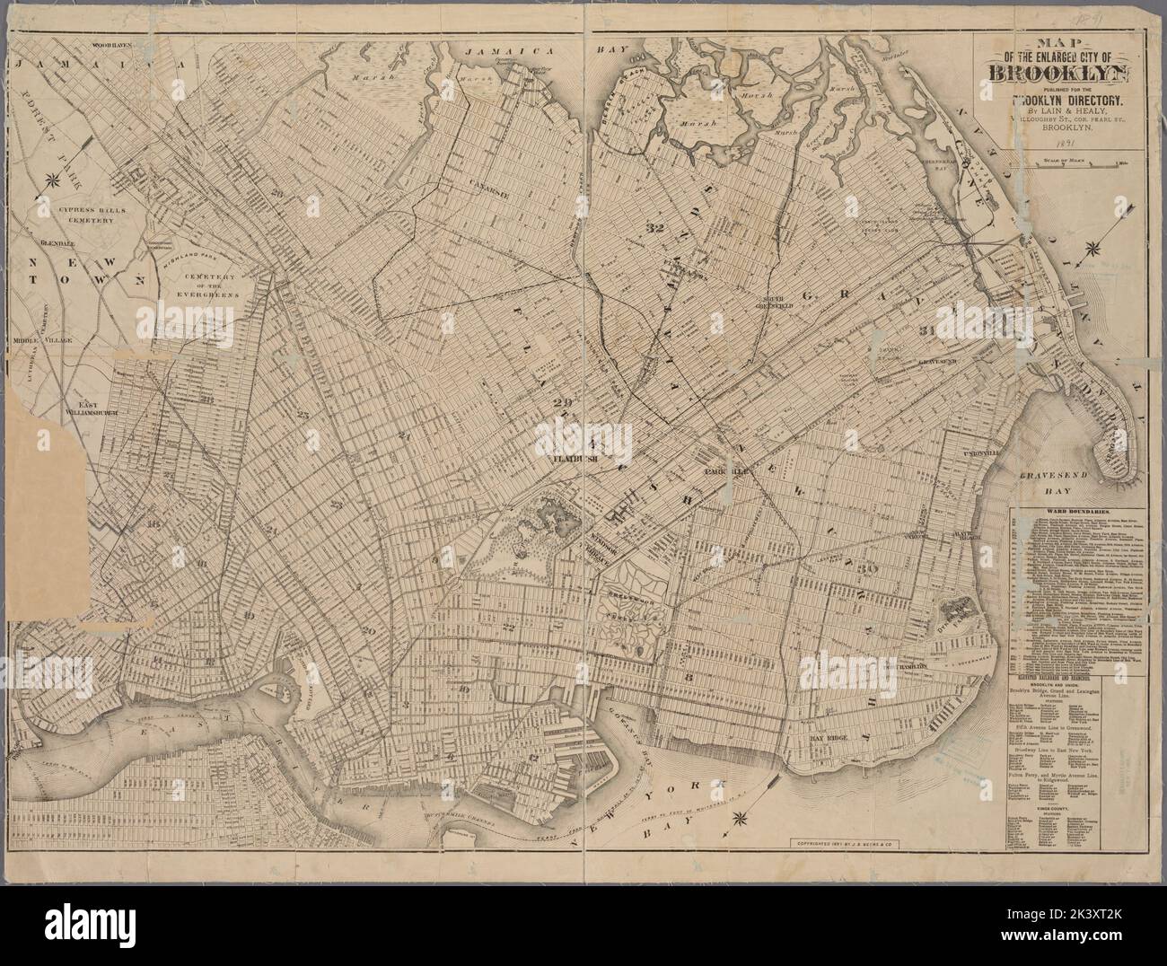 Map of the enlarged city of Brooklyn: published for the Brooklyn ...