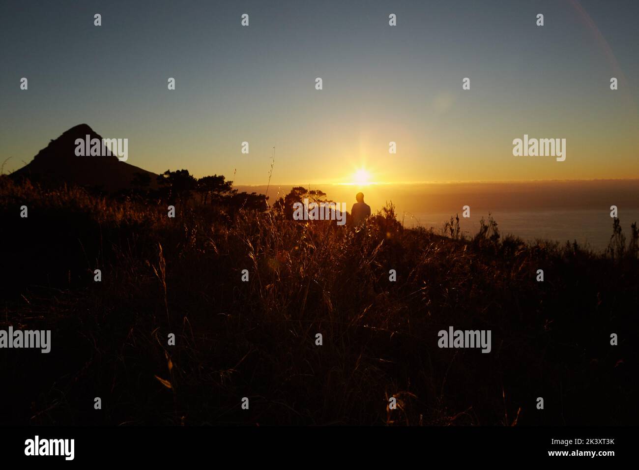 A magnificent vew and a golden sunset. A beautiful view of a golden ...