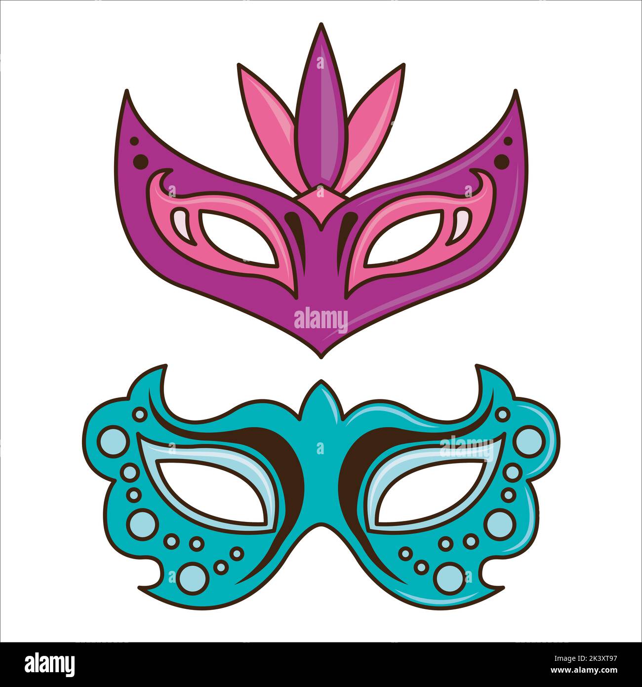 Vector Set Of Masquerade Ball Masks Illustration Isolated On White ...