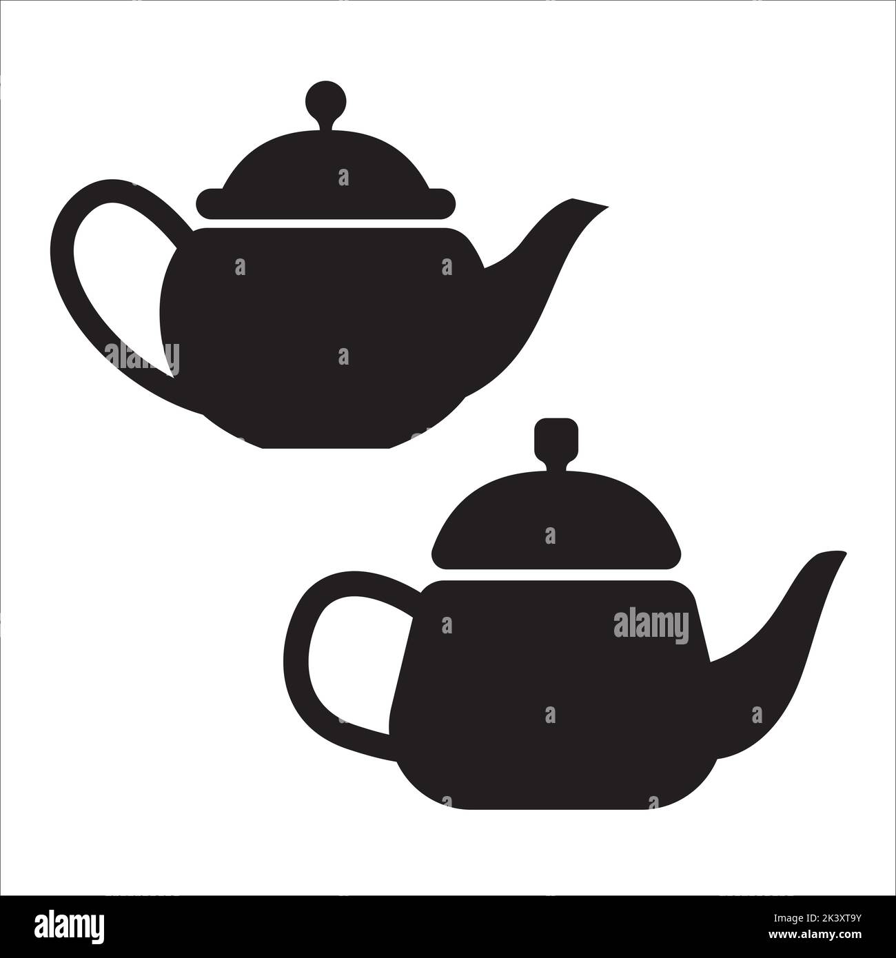 Vector Set Of Teapots Silhouettes Illustration Isolated On White ...