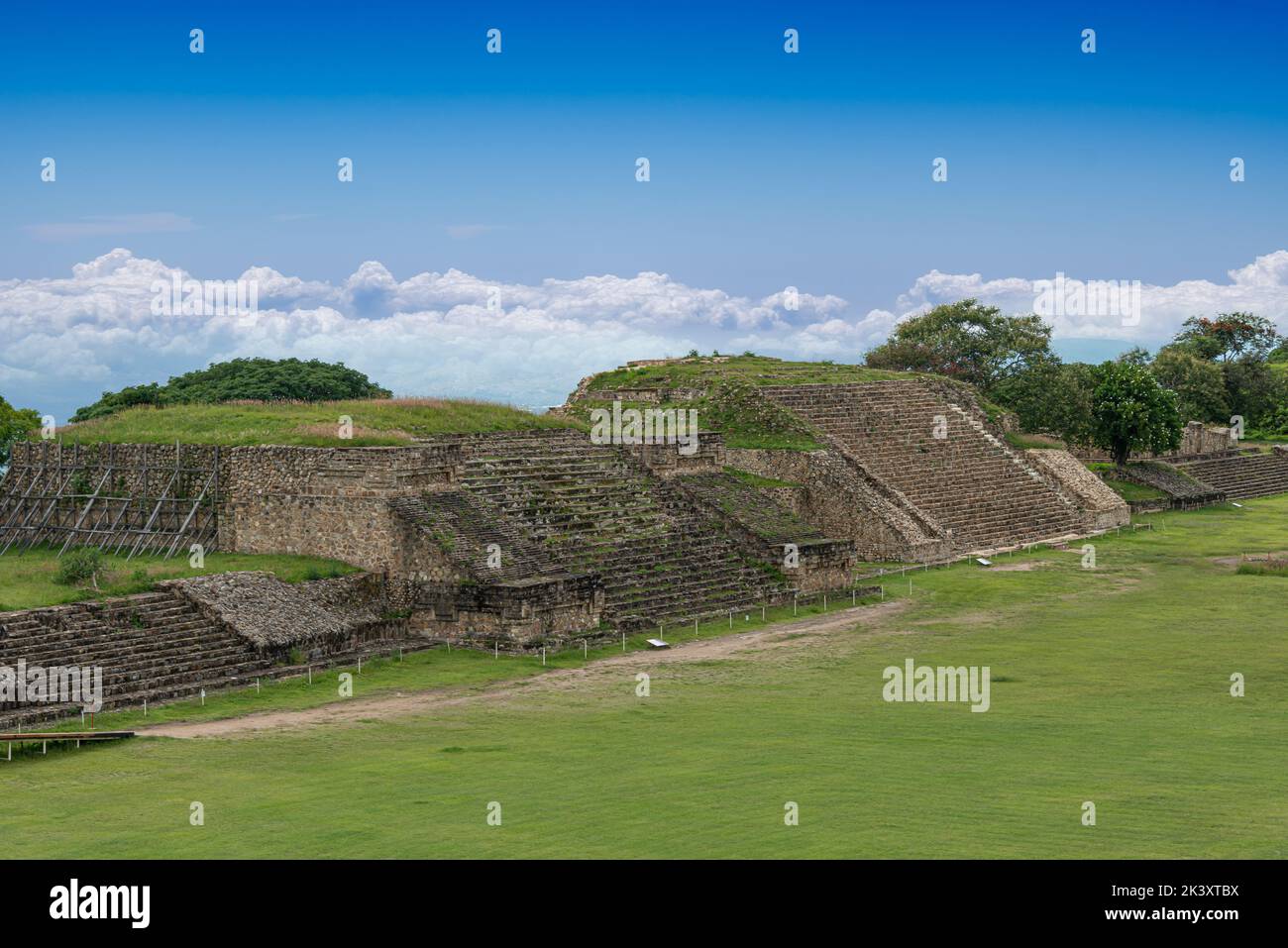 Buildings P and II at Monte Alban, archaeological site, Oaxaca, Mexico ...