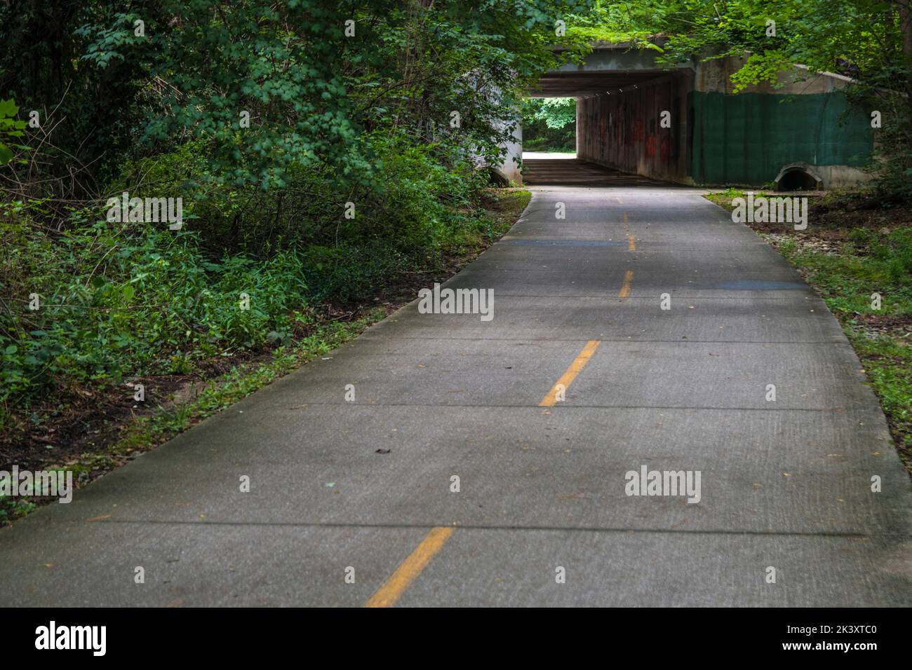 Silver Comet Trail 65 mile paved path Georgia USA around a corner ...