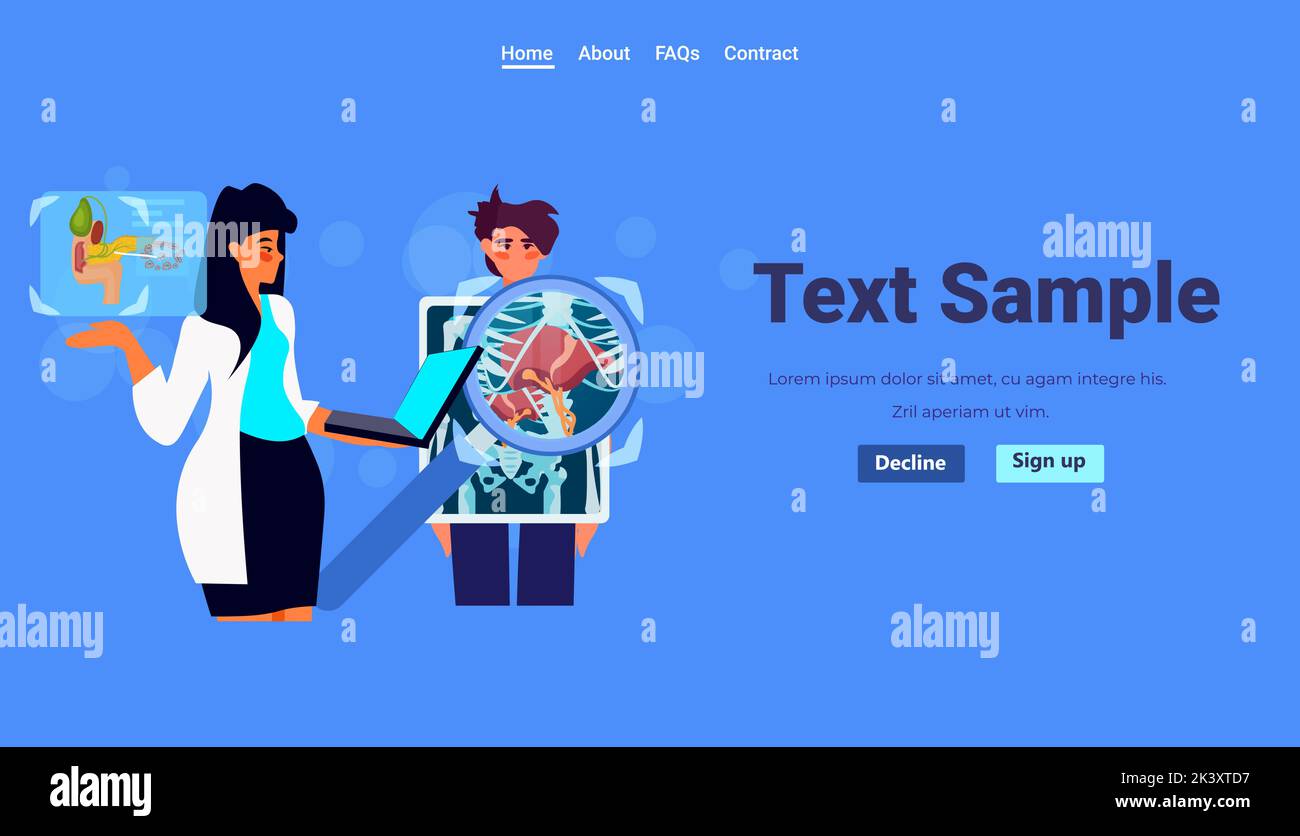 doctor examining liver internal organ X-ray scan of patient on computer ...