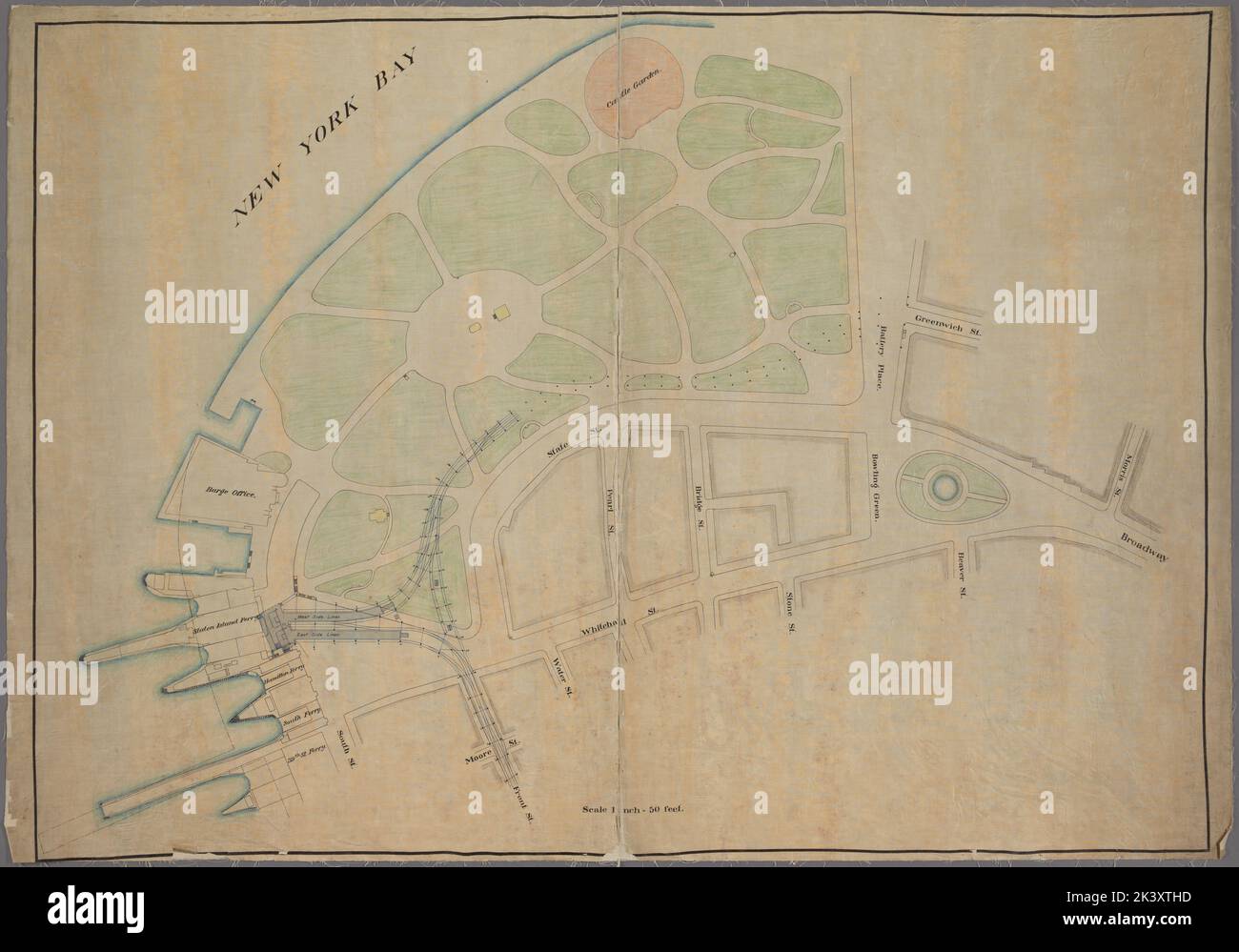 Plan of New York City between Battery and Morris Street on the north ...