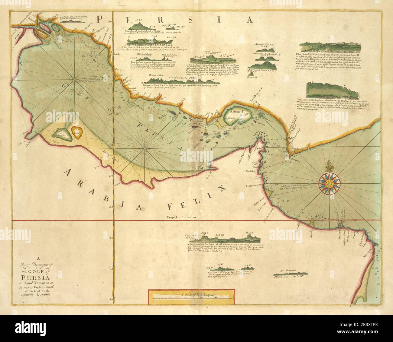 A large draught of the GOLF of PERSIA 1702 - 1707. Cartographic. Maps ...