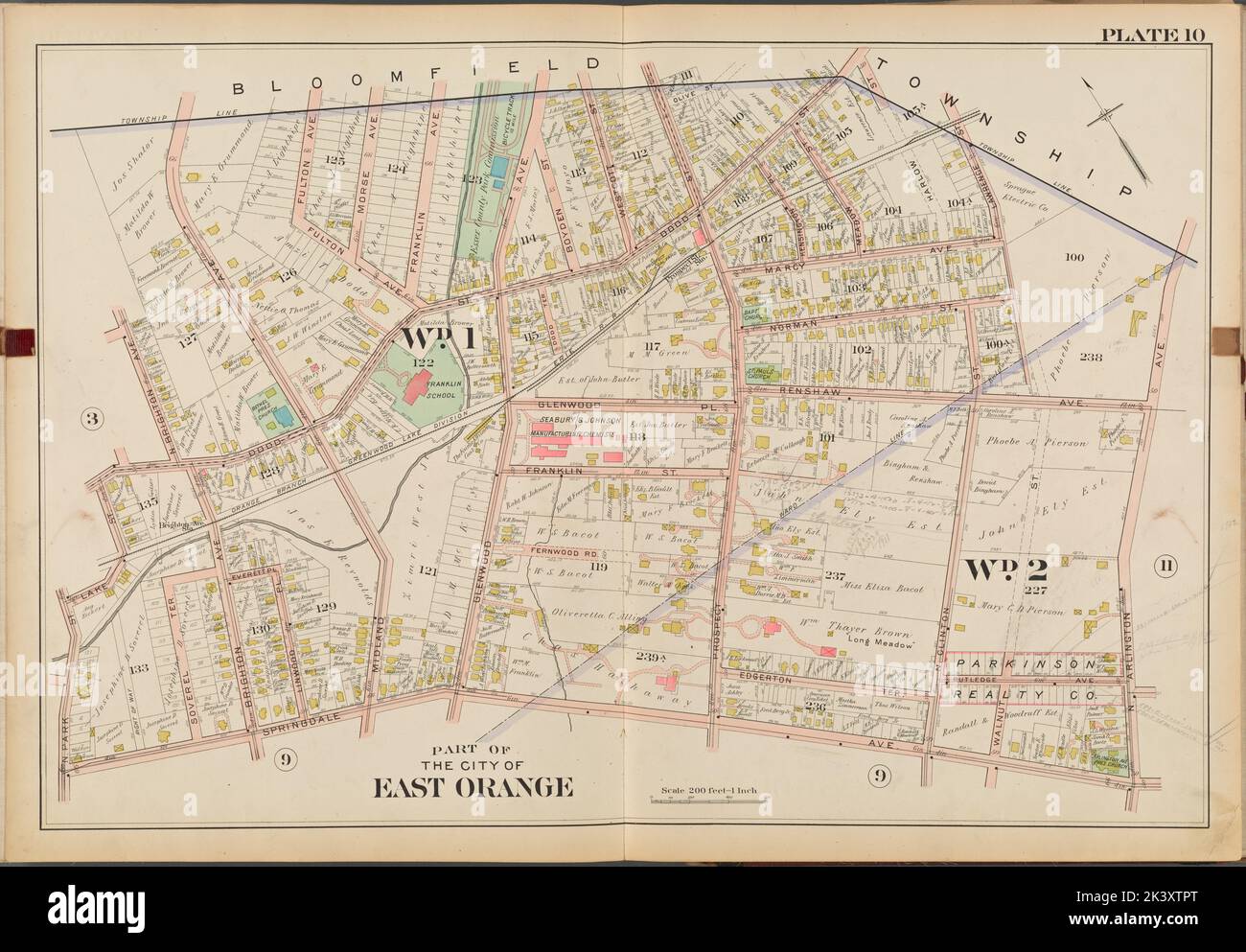 Part of the city of East Orange. Double Page Plate No. 10 Map bounded ...