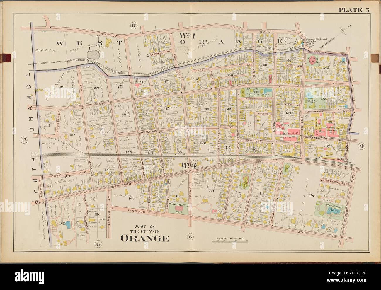 Part of the city of Orange. Double Page Plate No. 5 Map bounded by ...