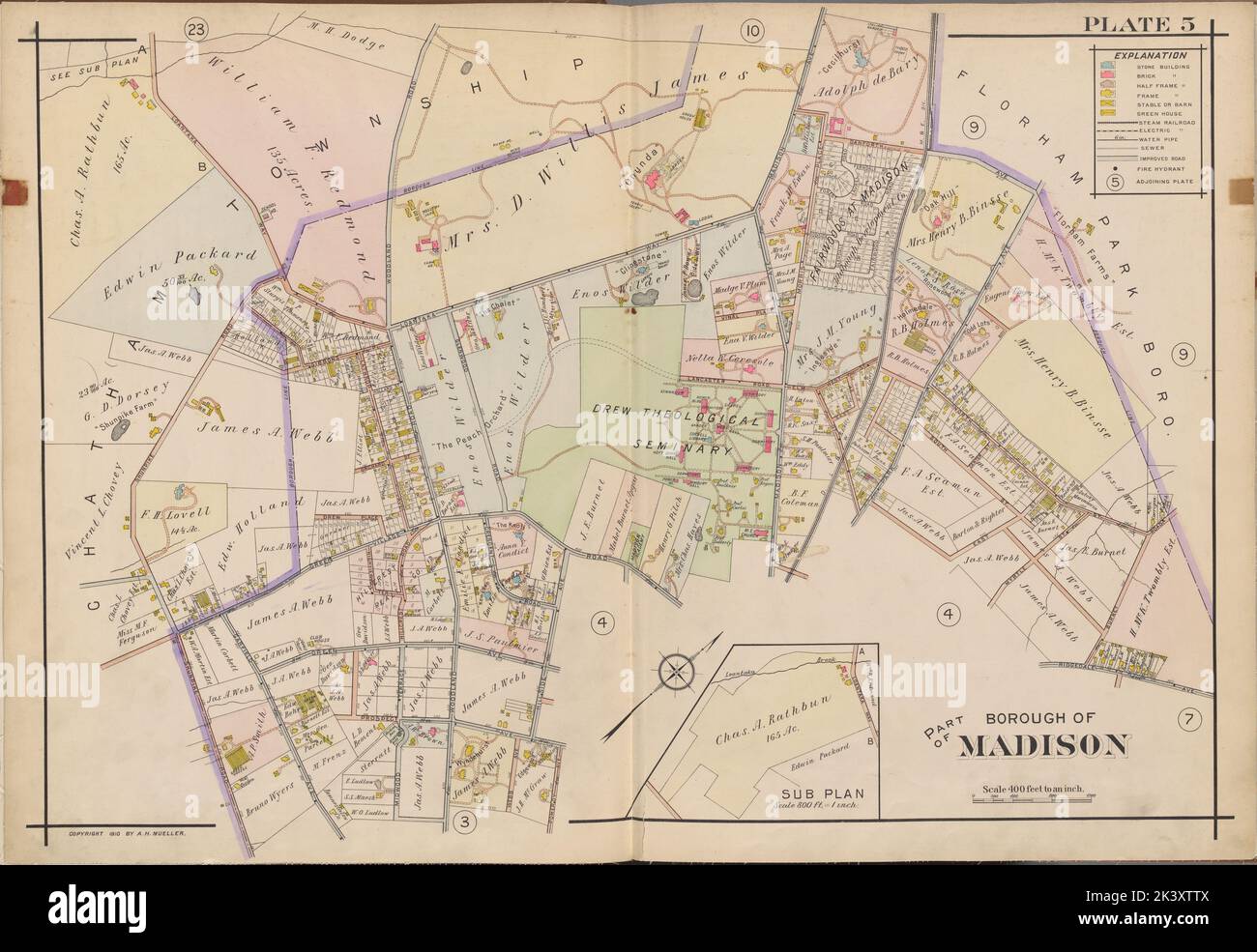 Morris County, Double Page Plate No. 5 Map bounded by Danforth Ave ...
