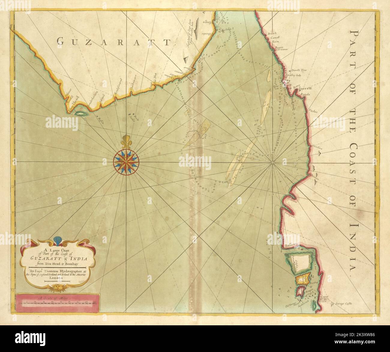 A large chart of part of the coast of GUZARATT and INDIA from Diu head ...