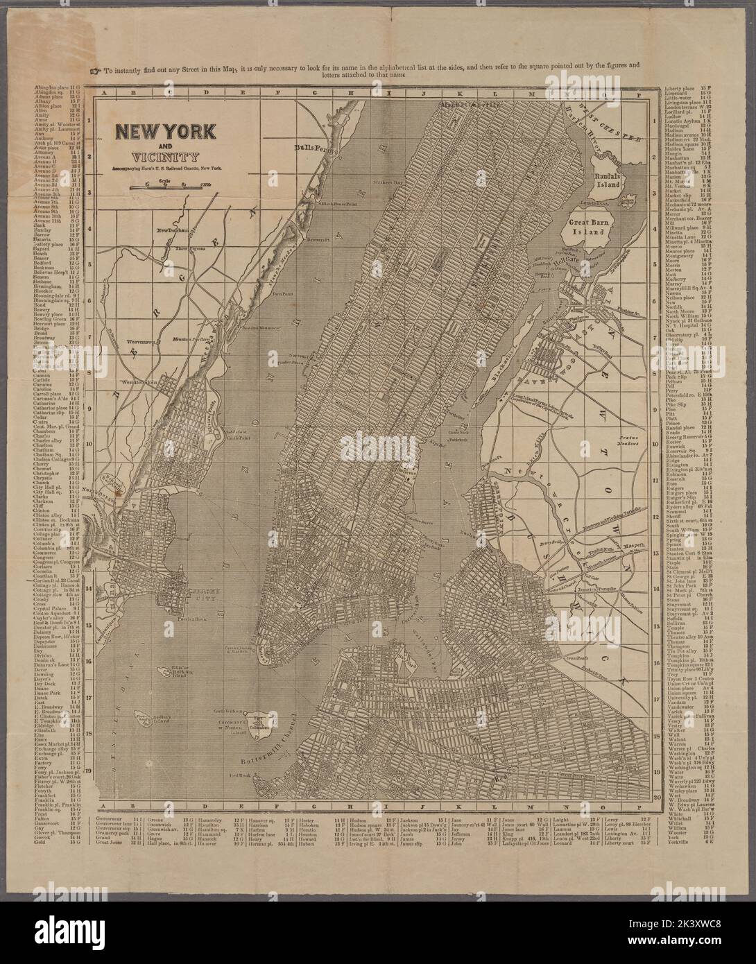 New York and vicinity : accompanying Horn's U.S. railroad gazette, New ...