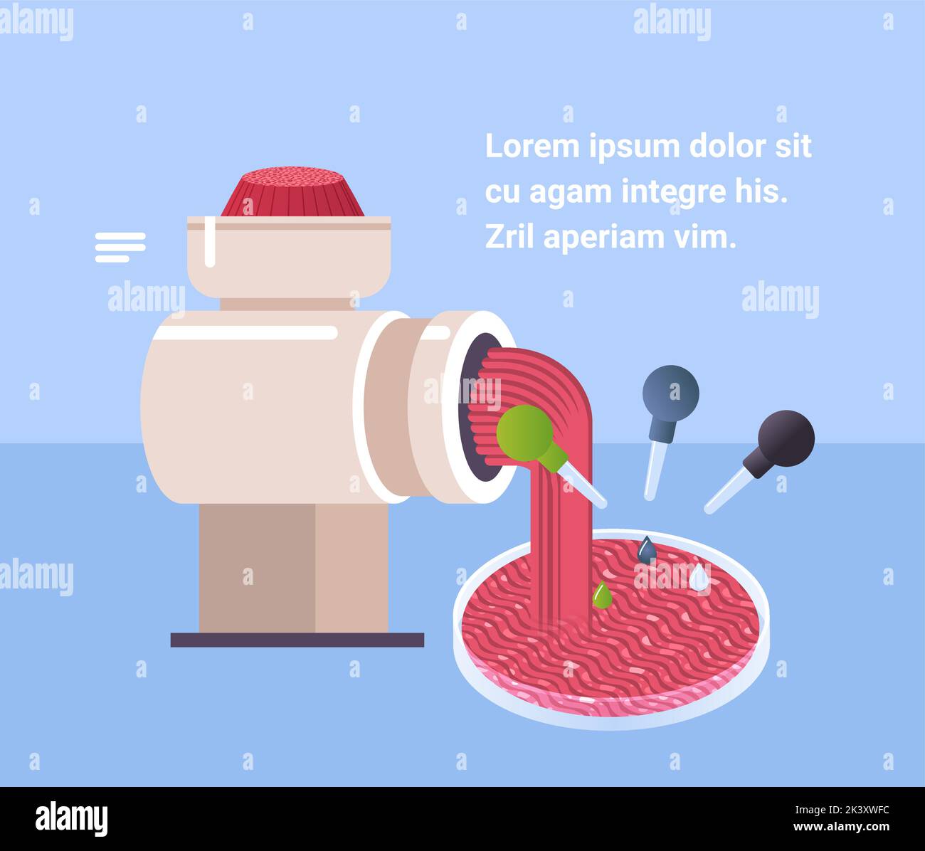 meat grinder and cultured raw red meat made from animal cells ...