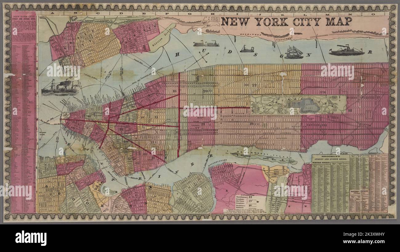 New York City map. 1857. Cartographic. Maps. Lionel Pincus and Princess ...
