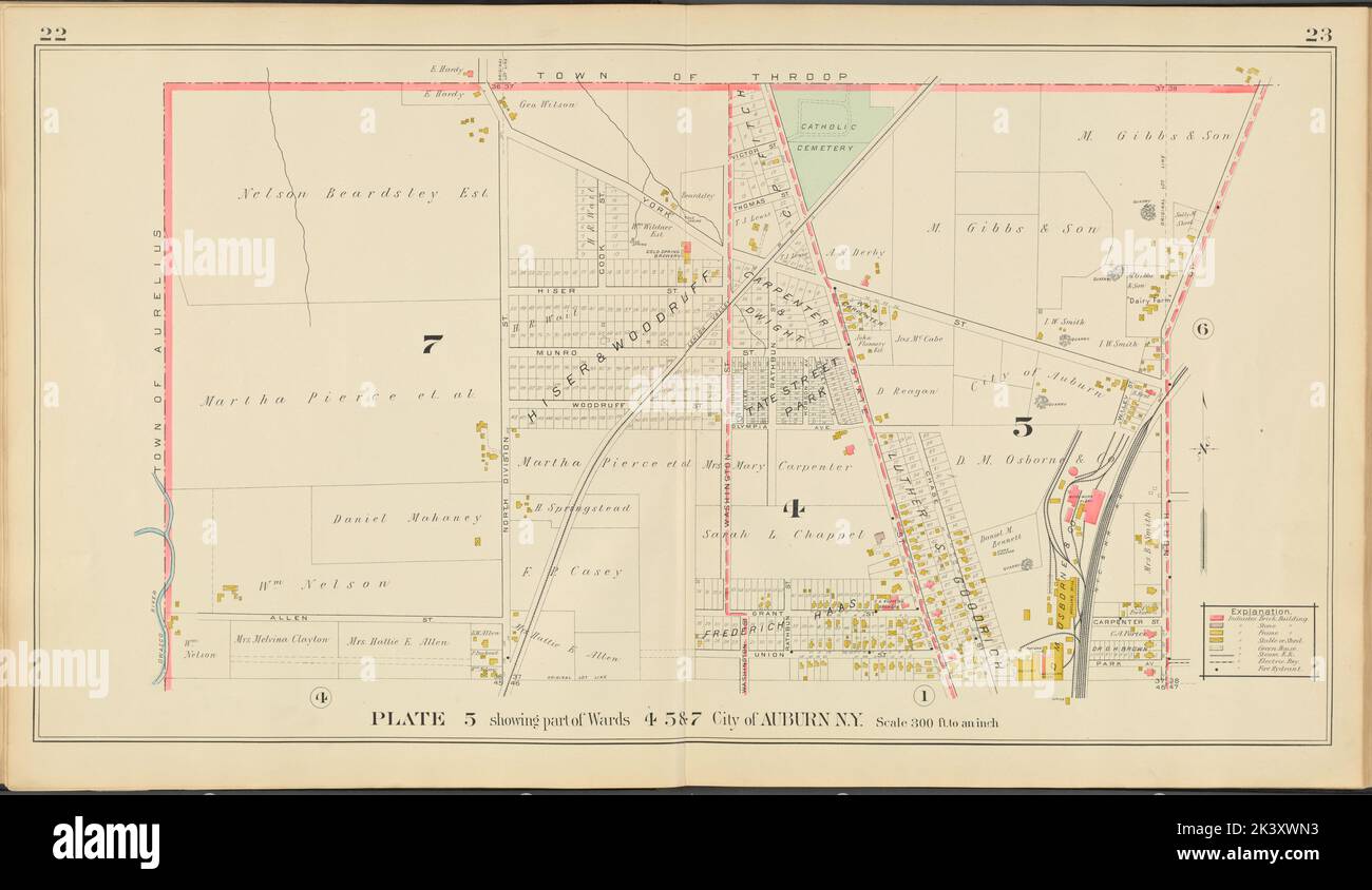 Cayuga County, Left Page Plate No. 5 Map bounded by town of Throop ...