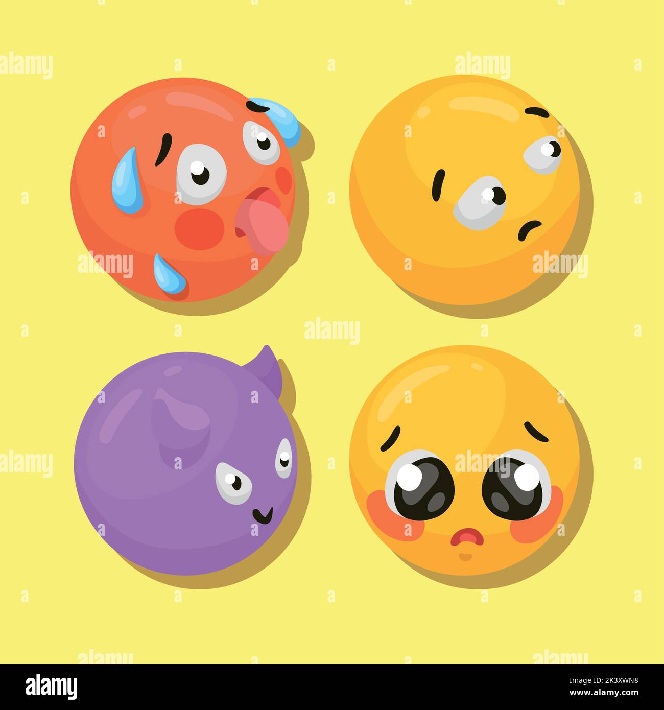 four emojis 3d style icons Stock Vector Image & Art - Alamy