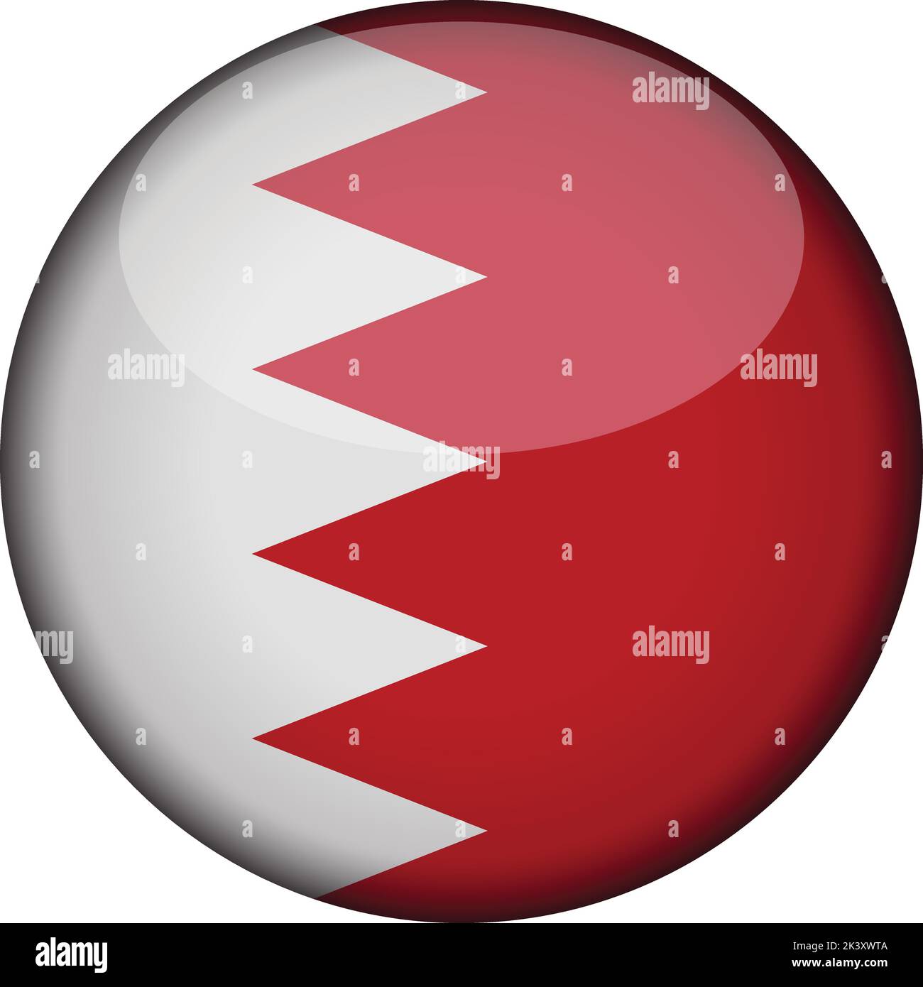 bahrain Flag in glossy round button of icon. bahrain emblem isolated on ...