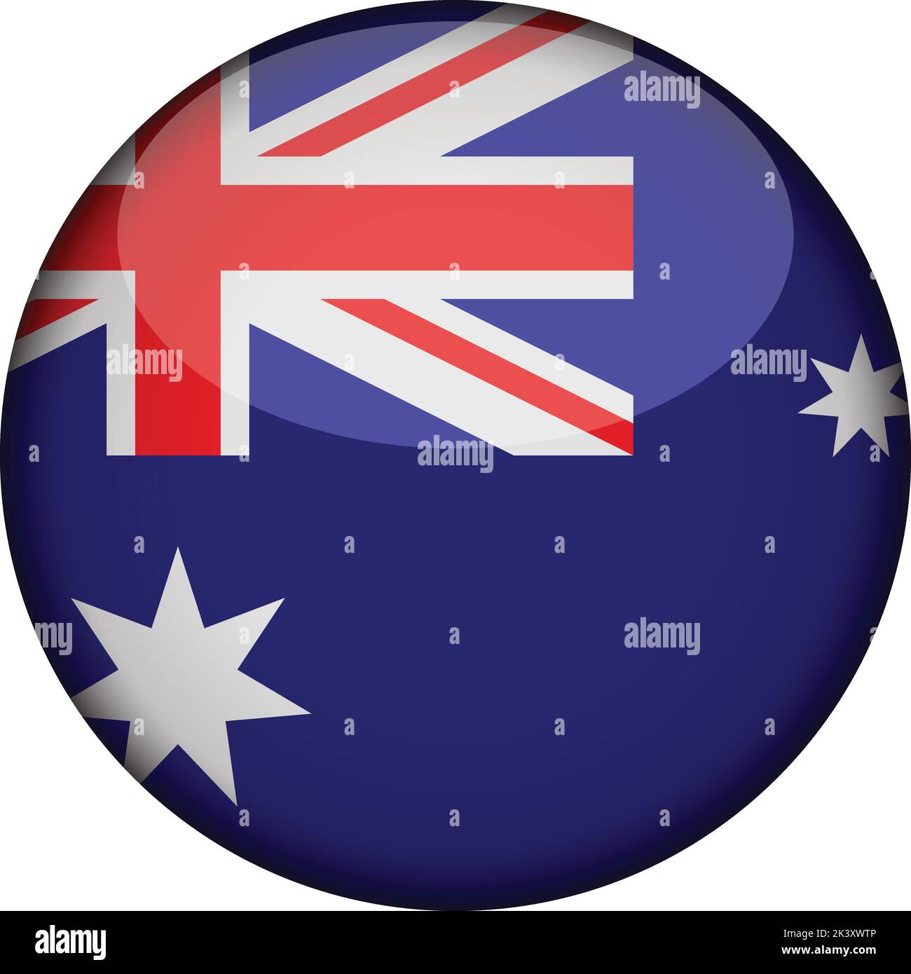 australia Flag in glossy round button of icon. australia emblem ...