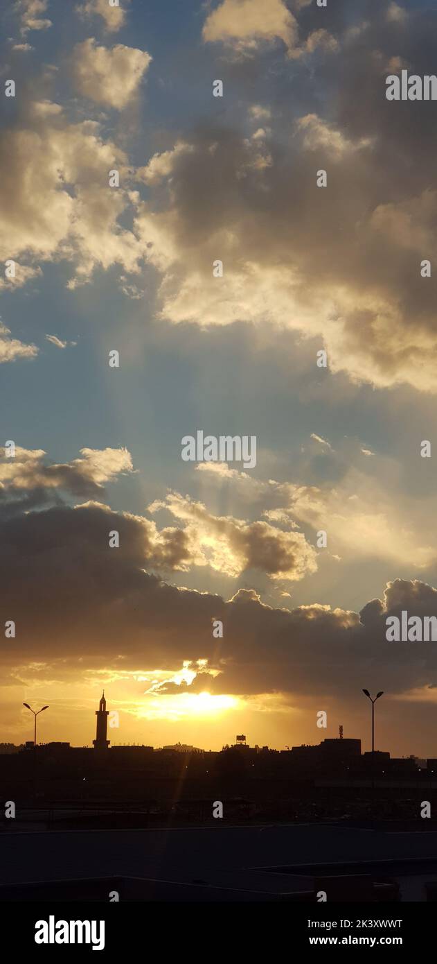 Sunset and evening sky over Cairo, Egypt Stock Photo - Alamy