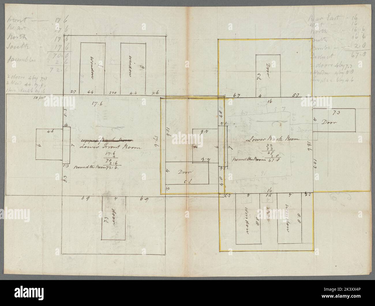 Plan of a House at Number 5 Hudson Street 1790 - 1810. Cartographic ...
