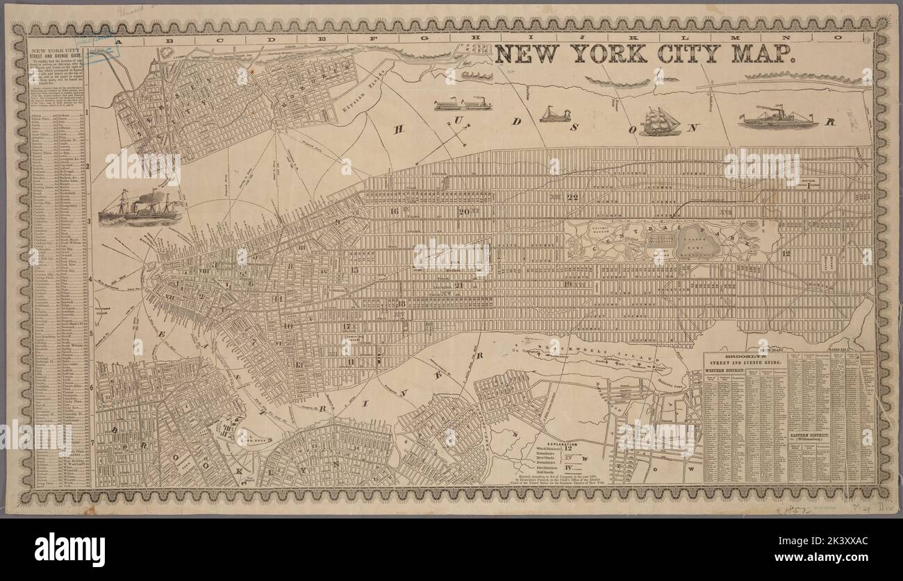 New York city map. 1857. Cartographic. Maps. Lionel Pincus and Princess ...