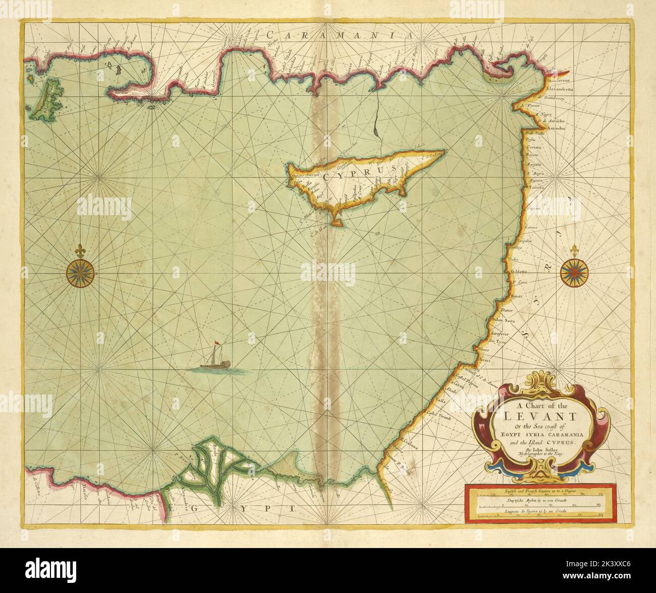 A chart of the LEVANT or the sea coast of Egypt, Syria, Caramania and ...