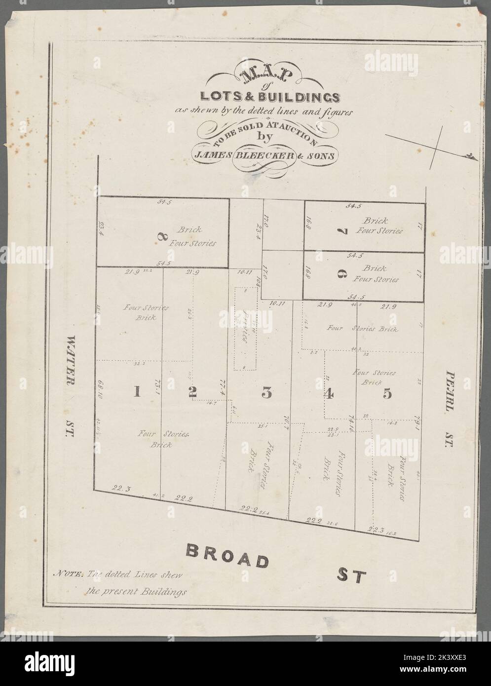 Map of lots & buildings as shewn by the dotted lines and figures to be ...