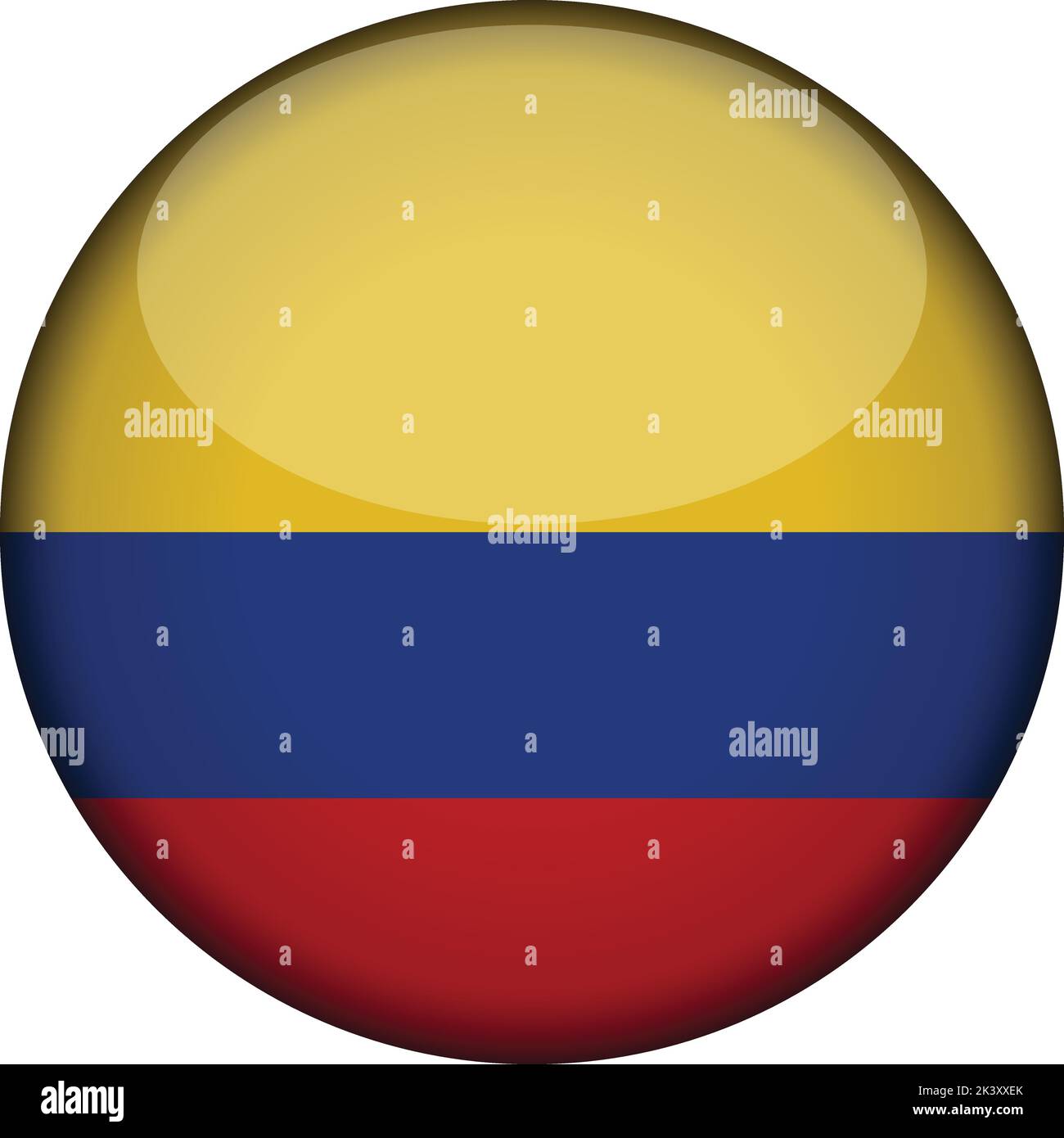 colombia Flag in glossy round button of icon. colombia emblem isolated ...