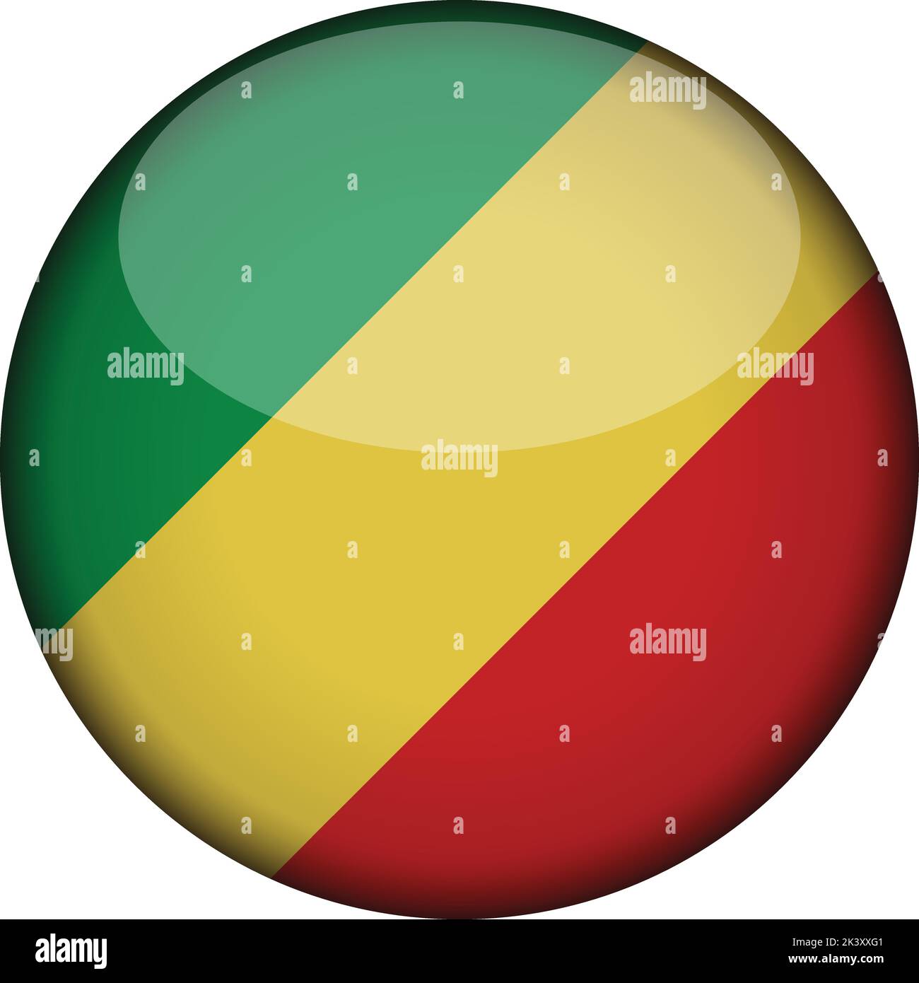 congo Flag in glossy round button of icon. congo emblem isolated on ...