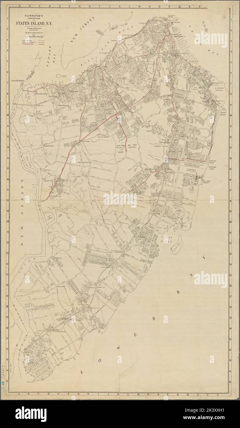 Hammond's complete map of Staten Island, N.Y., Borough of Richmond, New ...