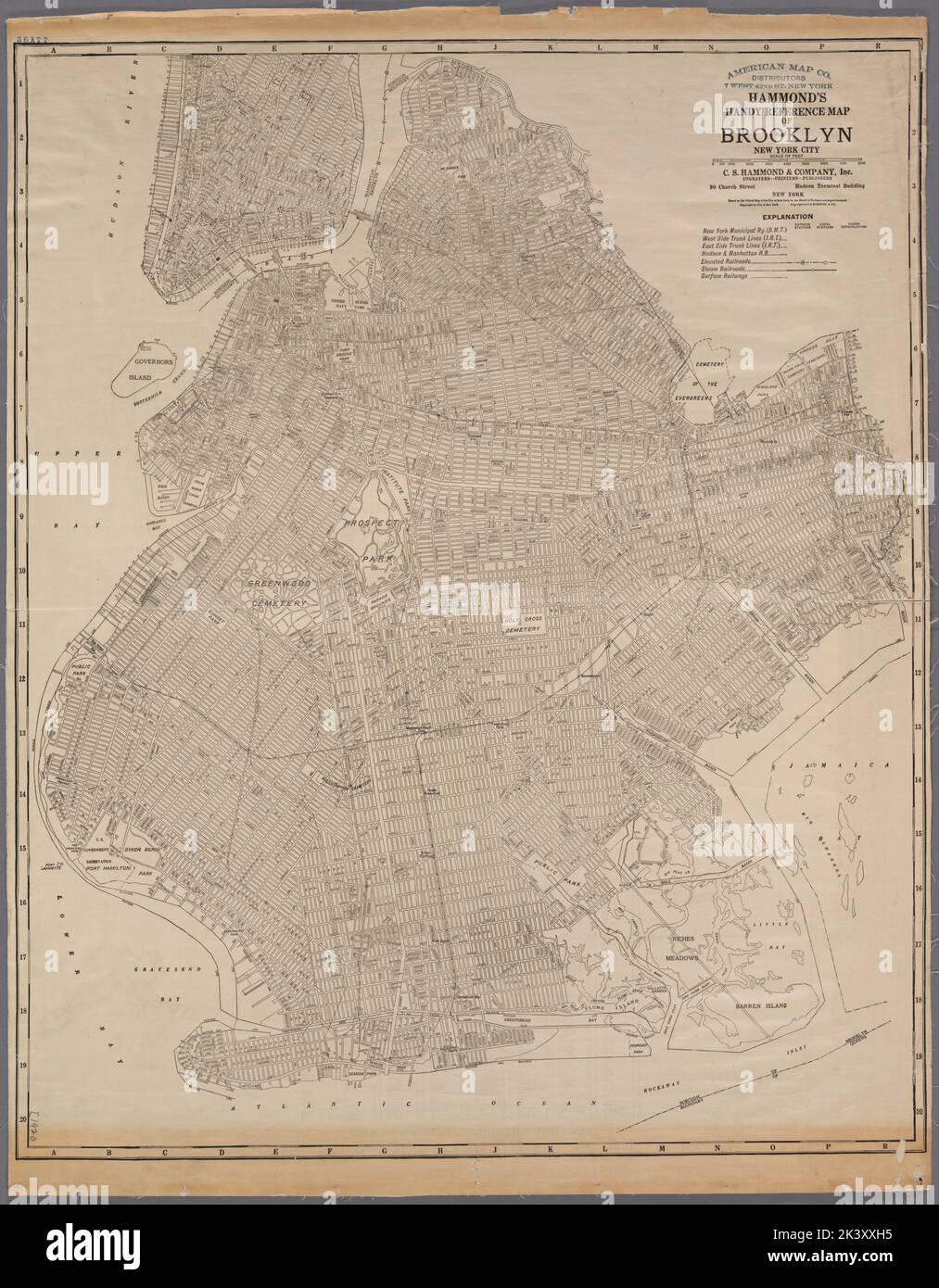 Hammond's handy reference map of Brooklyn, N. Y. C. Cartographic. Maps ...