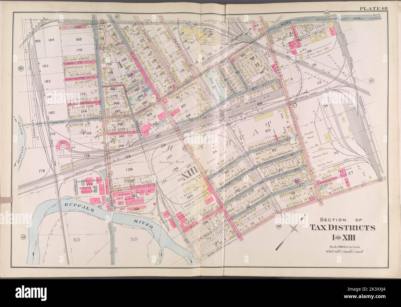 Buffalo, V. 2, Double Page Plate No. 48 Map bounded by Fillmore Ave ...