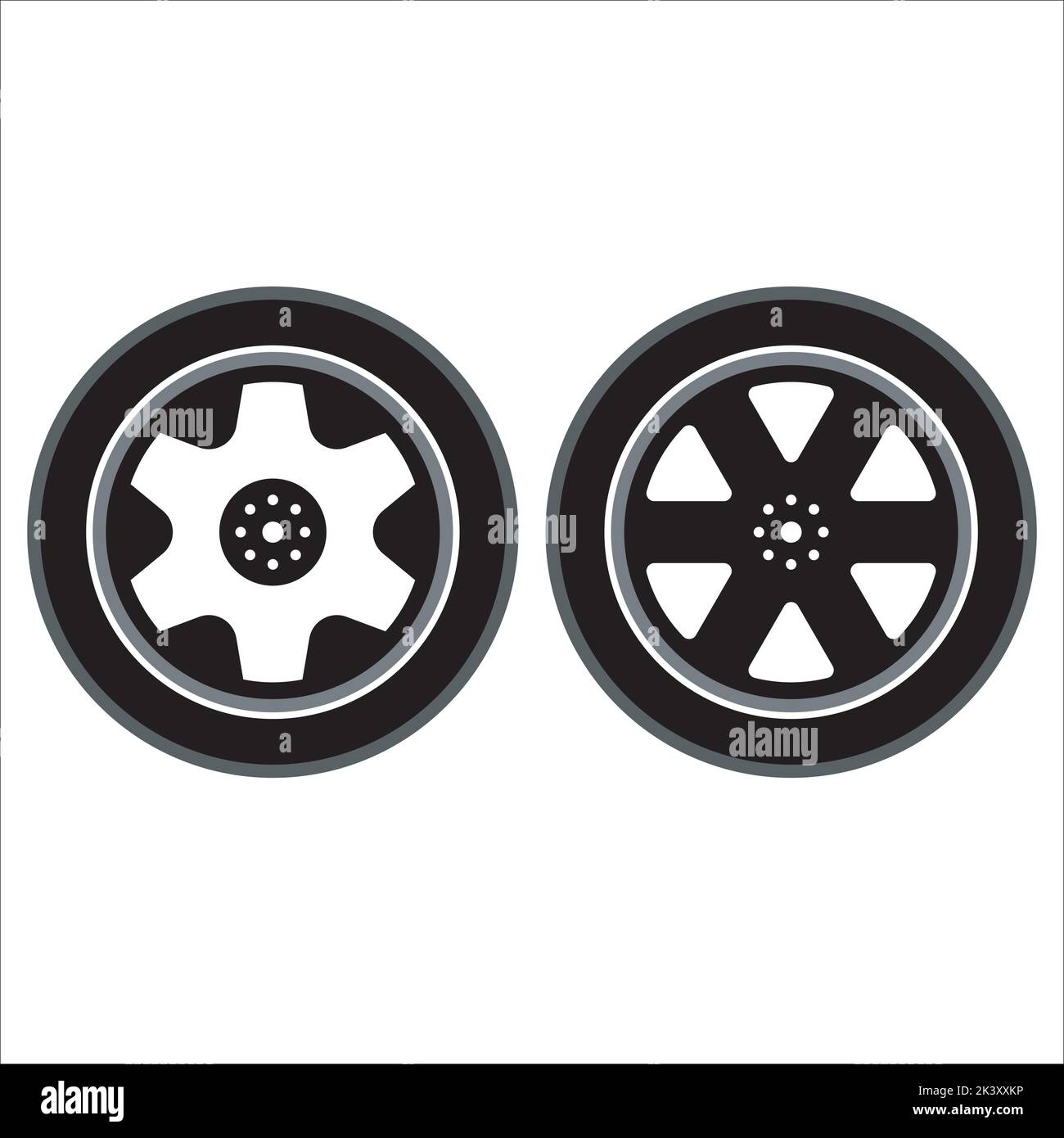 Vector Set Of Alloy Wheels Illustration Isolated On White Background ...