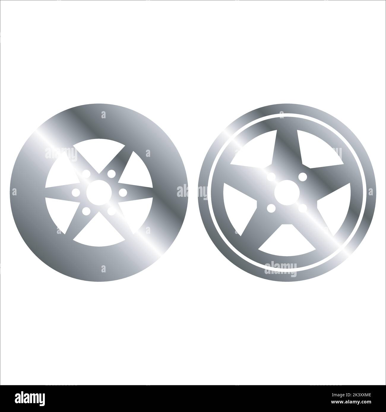 Vector Set Of Alloy Wheels Illustration Isolated On White Background ...