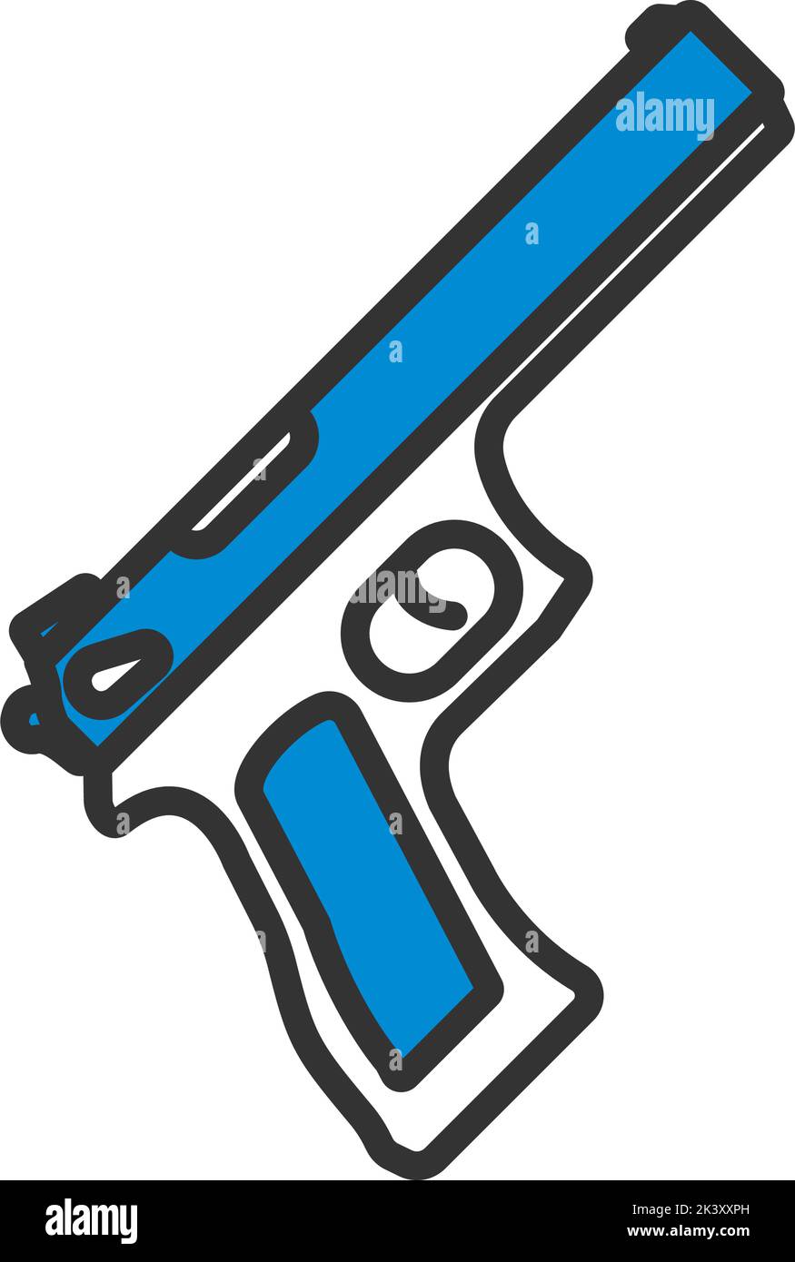 Gun Icon. Editable Bold Outline With Color Fill Design. Vector ...