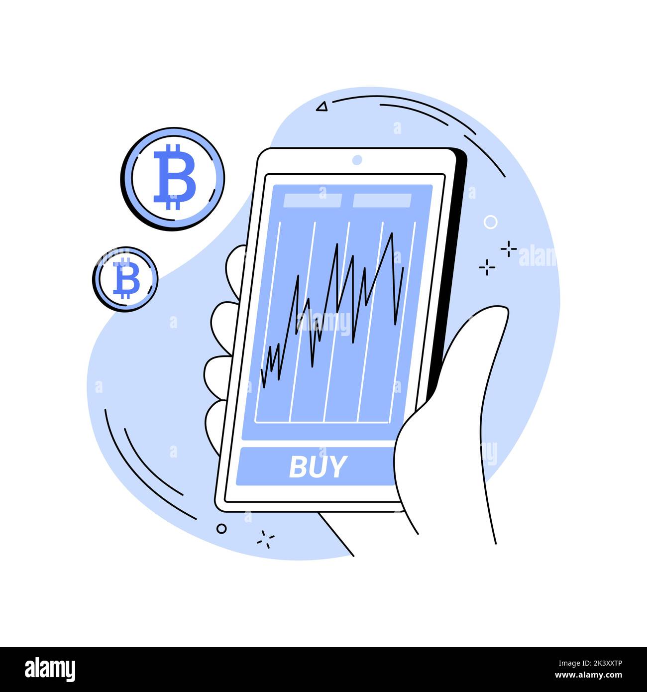 Cryptocurrency trading app isolated cartoon vector illustrations Stock ...
