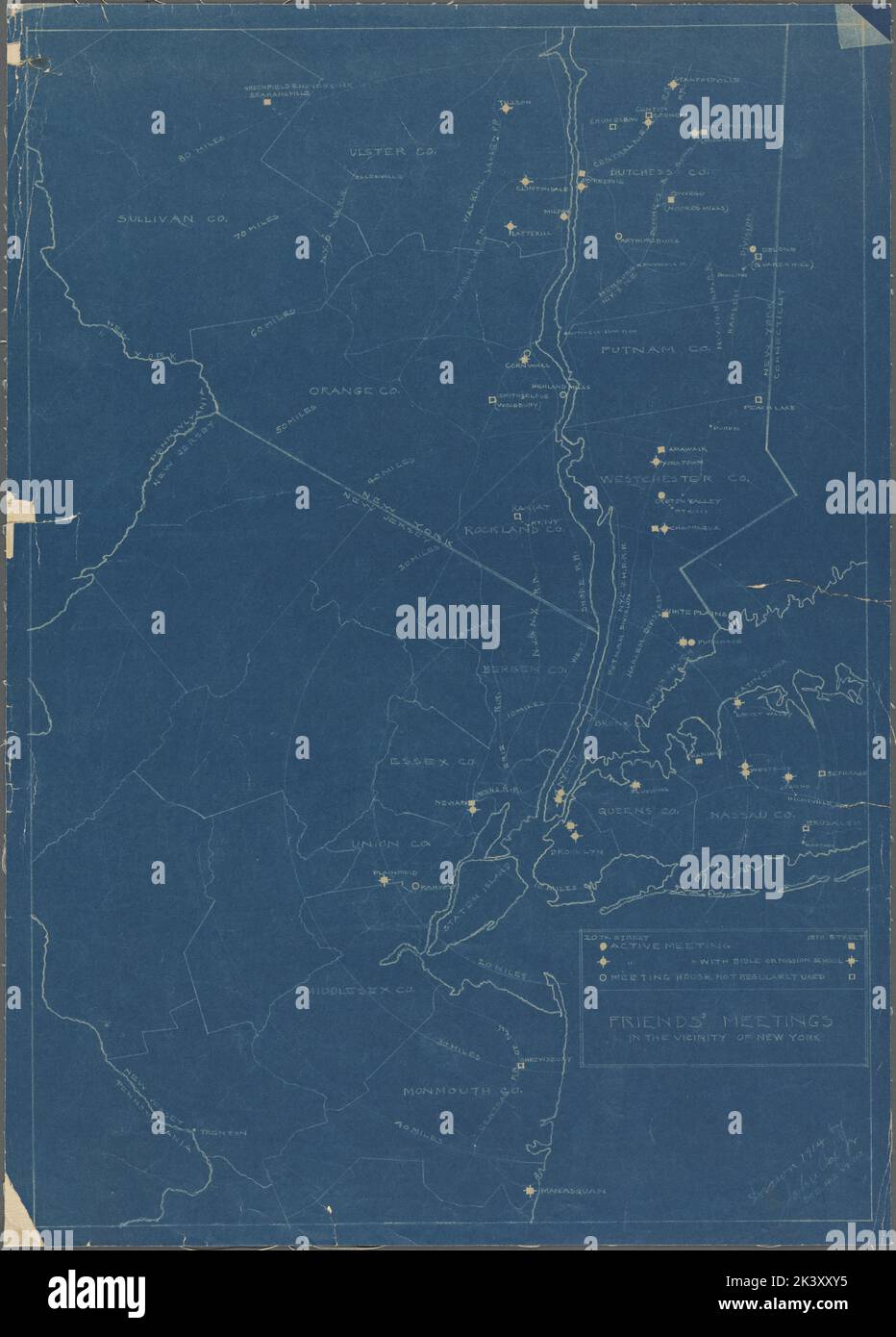 Map of Friends' in the vicinity of New York. 1914. Cartographic. Maps ...