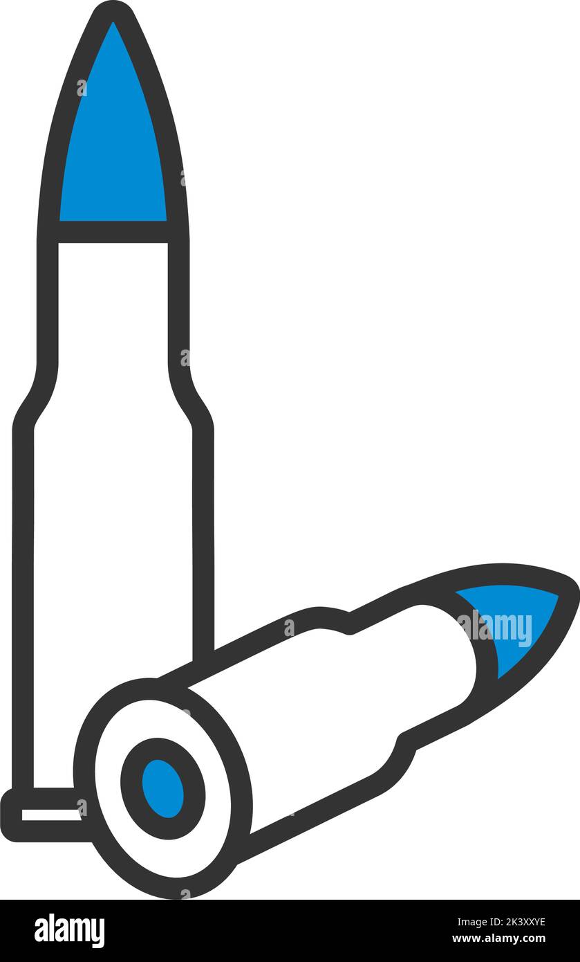 Rifle Ammo Icon. Editable Bold Outline With Color Fill Design. Vector ...