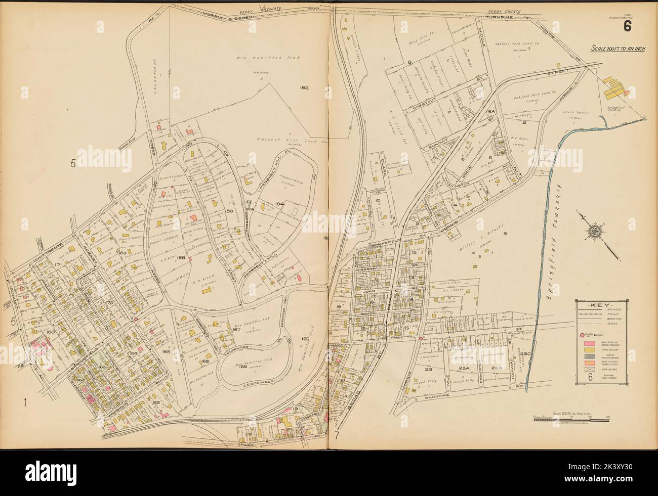 Summit, Double Page Plate No. 6 Map bounded by Morris & Essex Turnpike ...