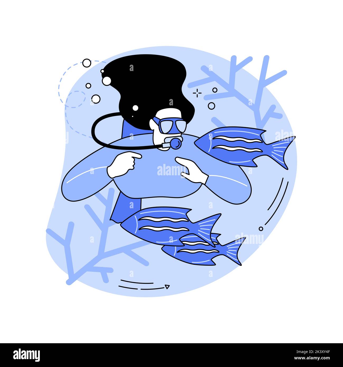 Scuba diving isolated cartoon vector illustrations Stock Vector Image ...