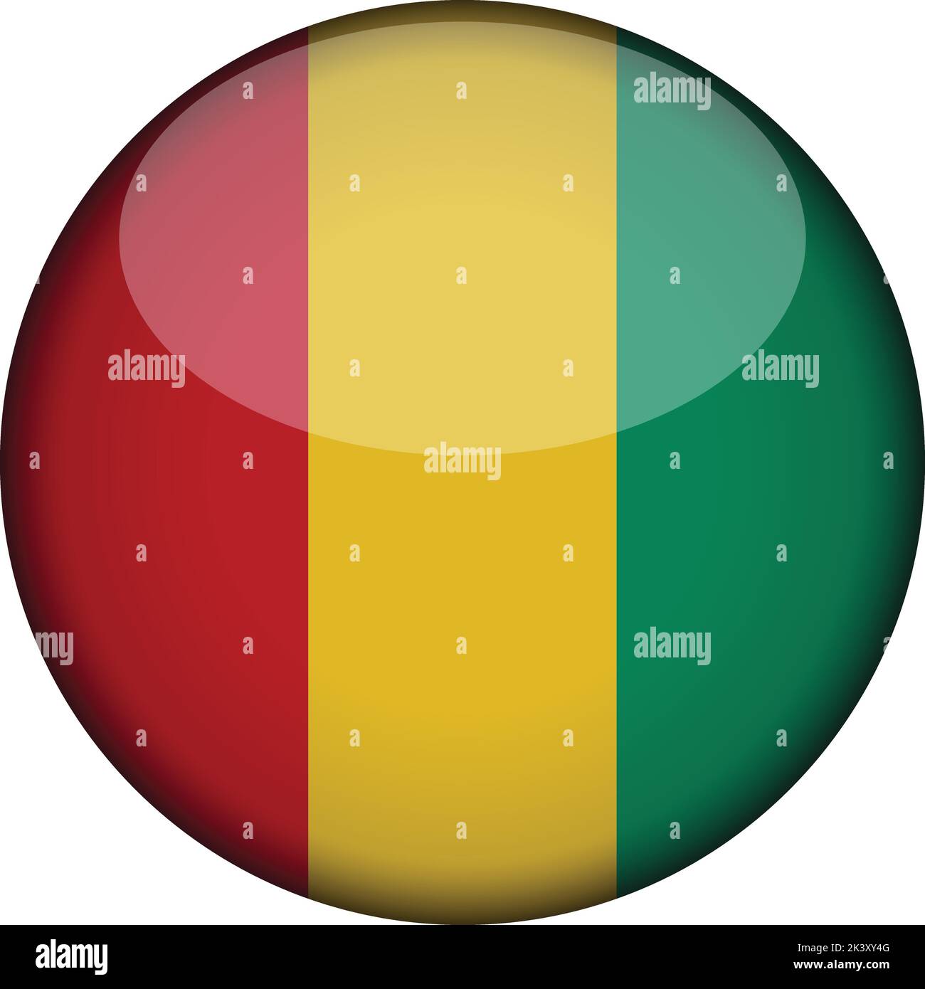 guinea Flag in glossy round button of icon. guinea emblem isolated on ...