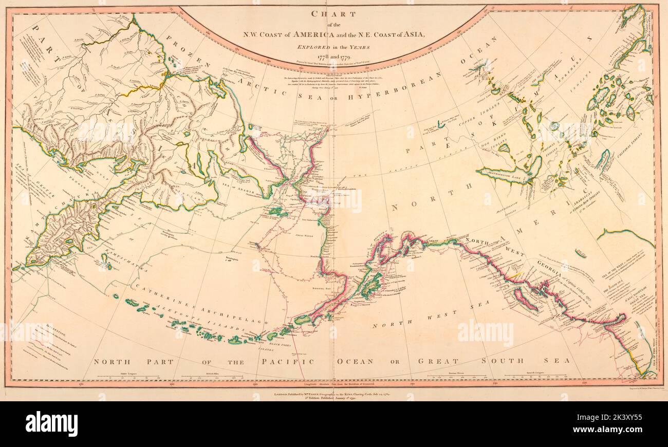 Chart of the N.W. coast of America and the N.E. coast of Asia, explored ...