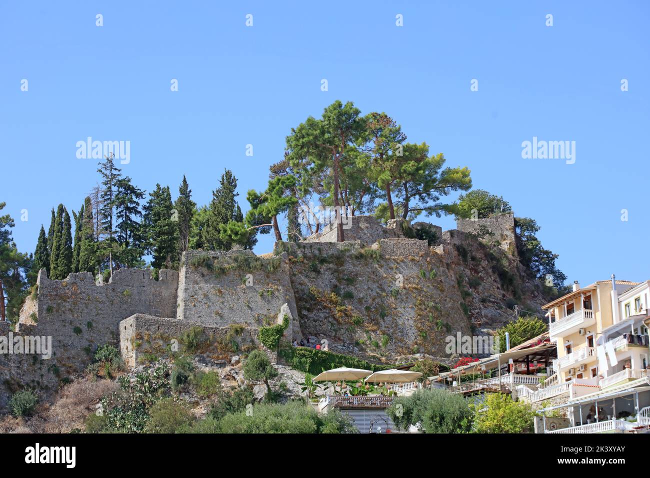 Parga city Greece beautiful old colorful building exploration traveling ...