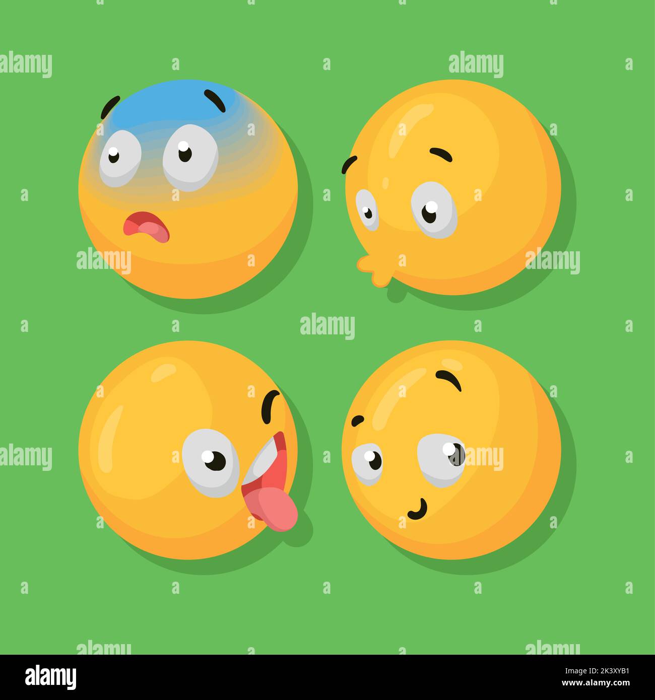 emojis 3d style four icons Stock Vector Image & Art - Alamy