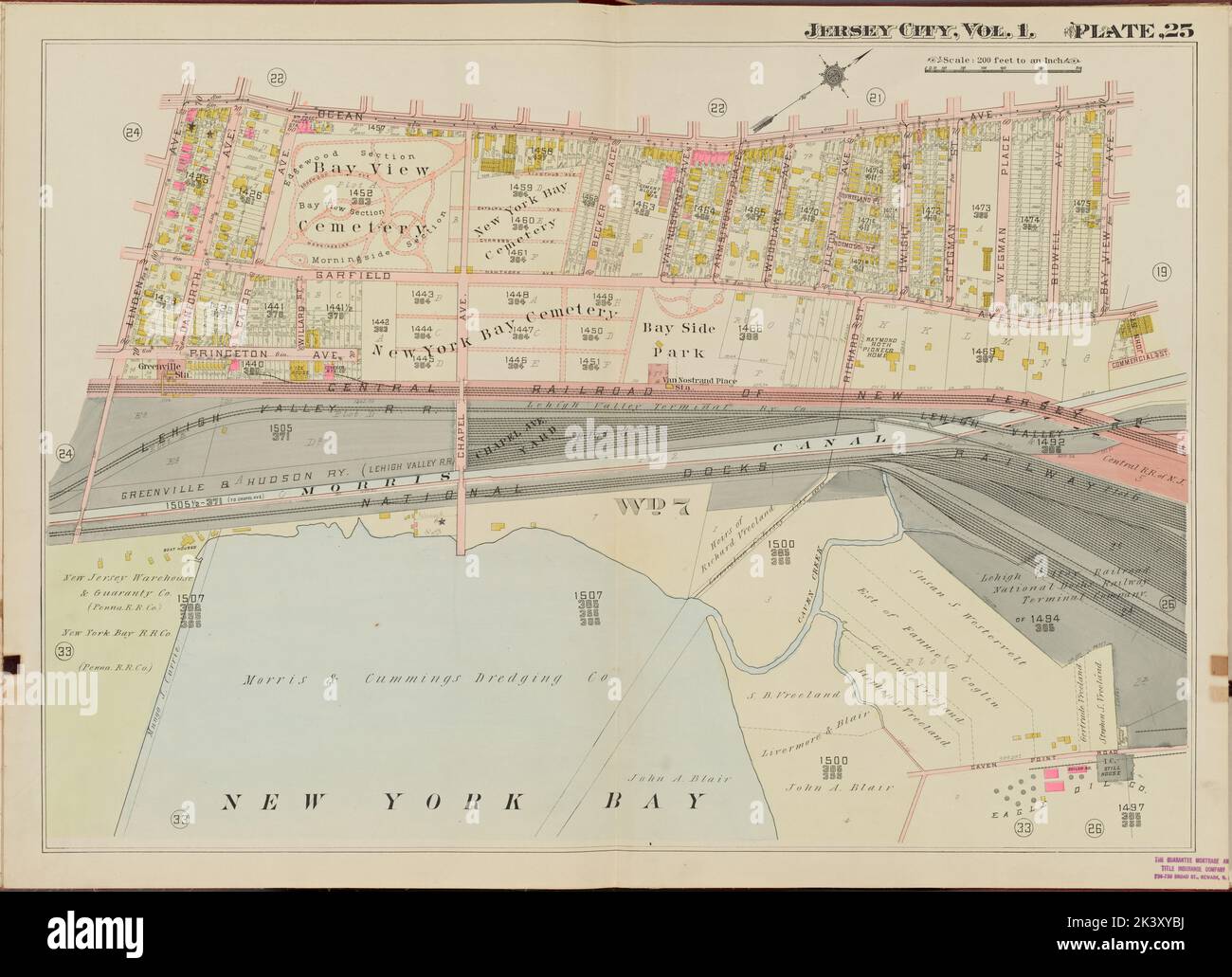 Hudson County, V. 1, Double Page Plate No. 25 Map bounded by Ocean Ave ...