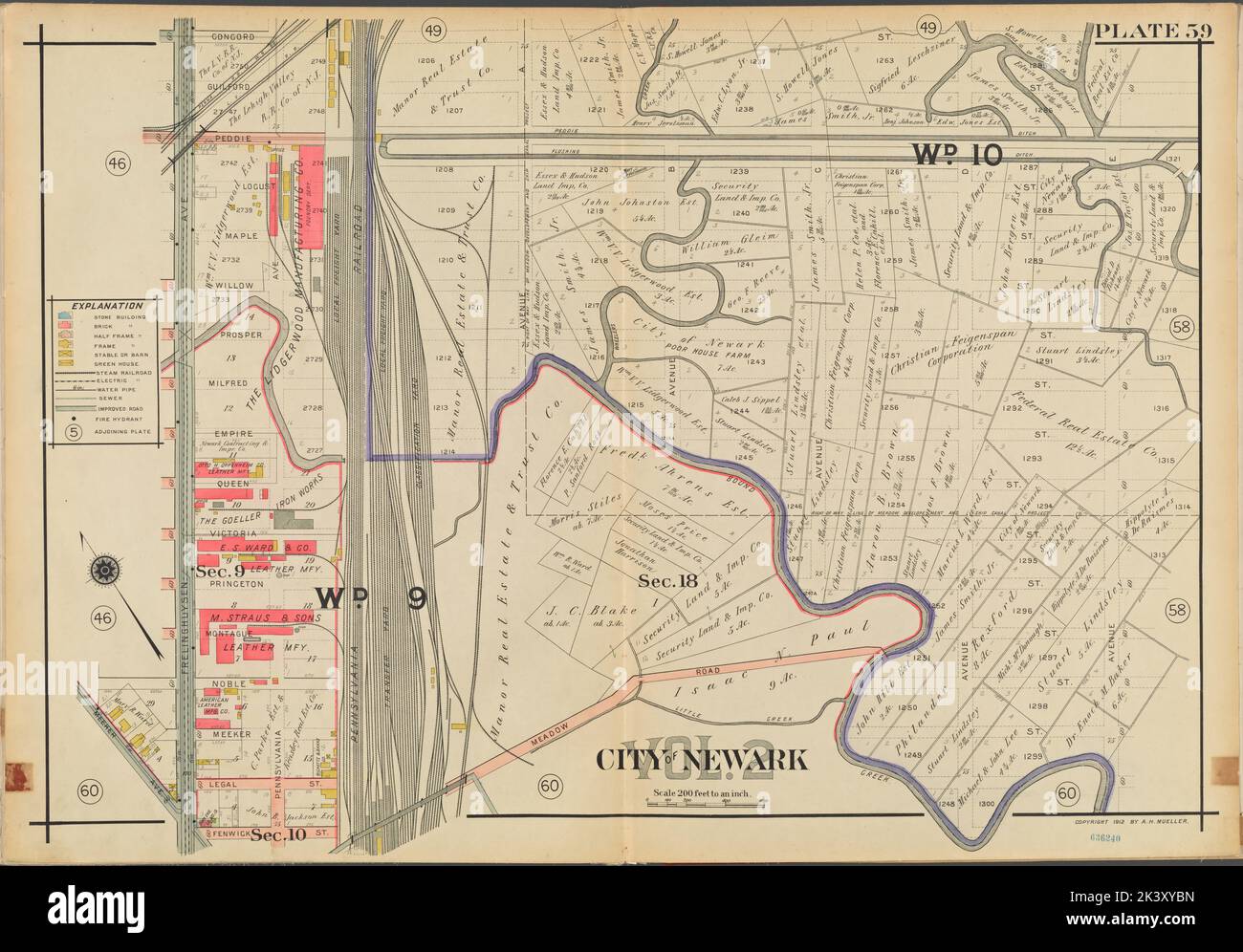 Newark, V. 2, Double Page Plate No. 59 Map bounded by Concord St ...