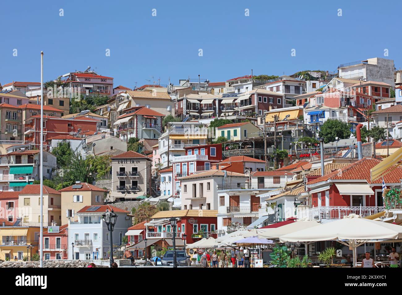 Parga city Greece beautiful old colorful building exploration traveling ...