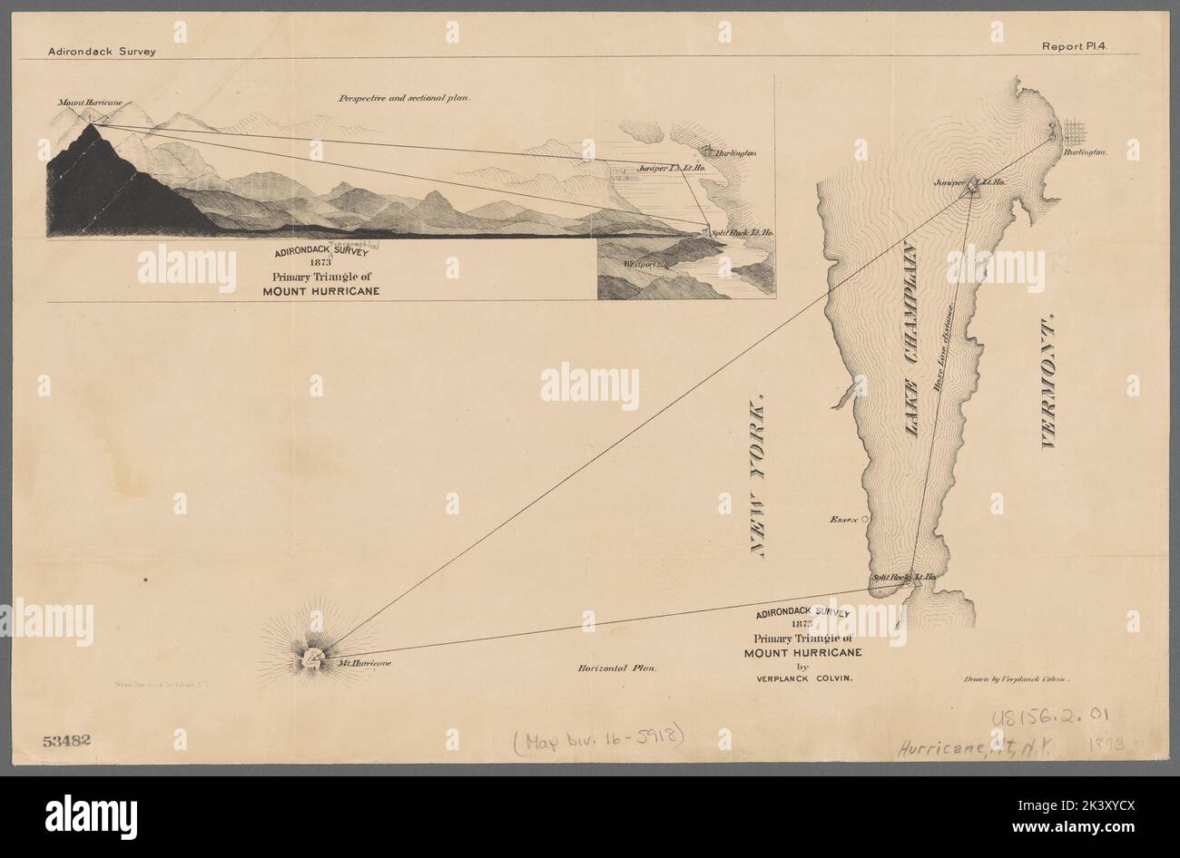Adirondack survey, 1873: primary triangle of Mount Hurricane Primary ...
