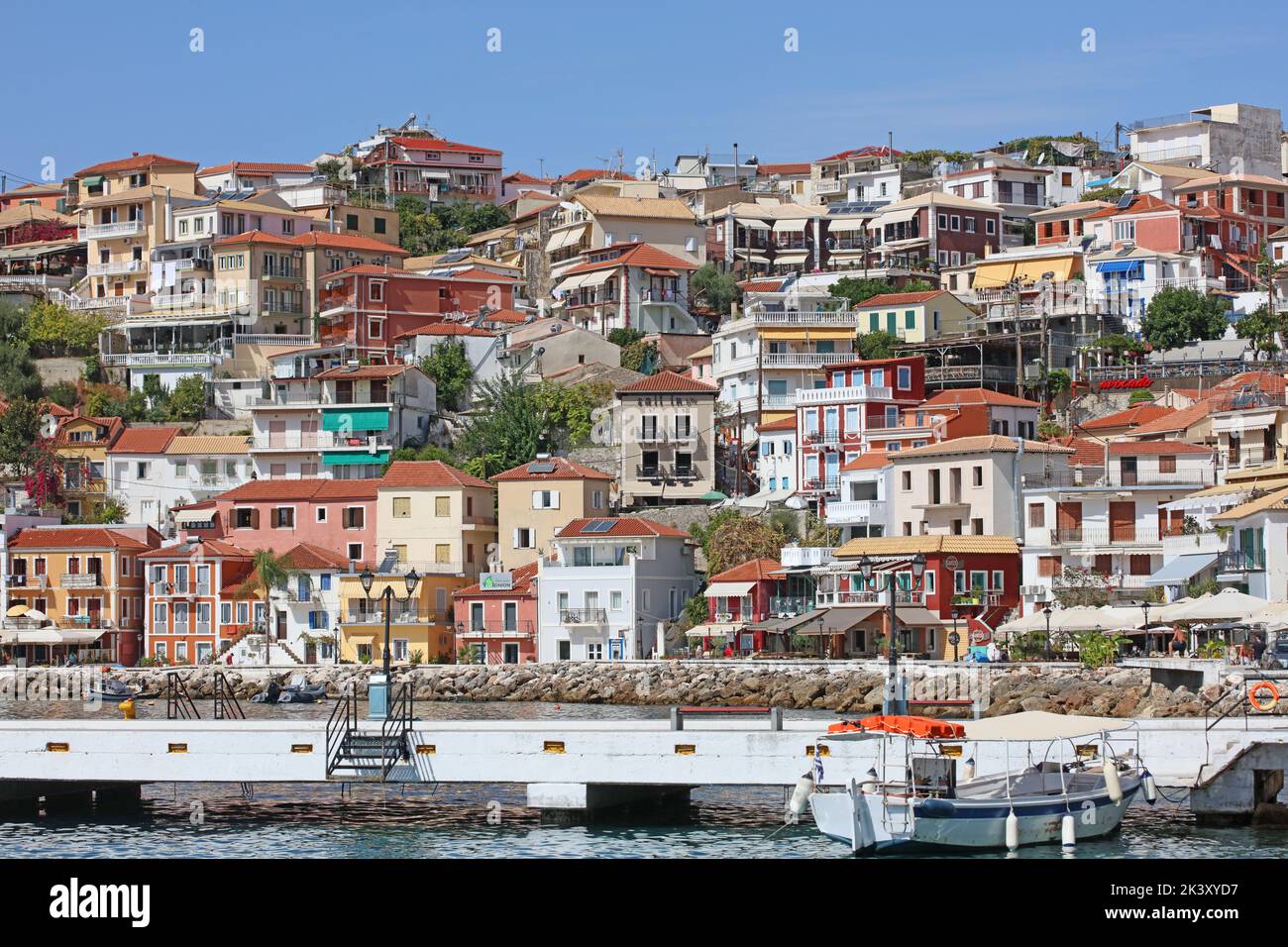 Parga city Greece beautiful old colorful building exploration traveling ...