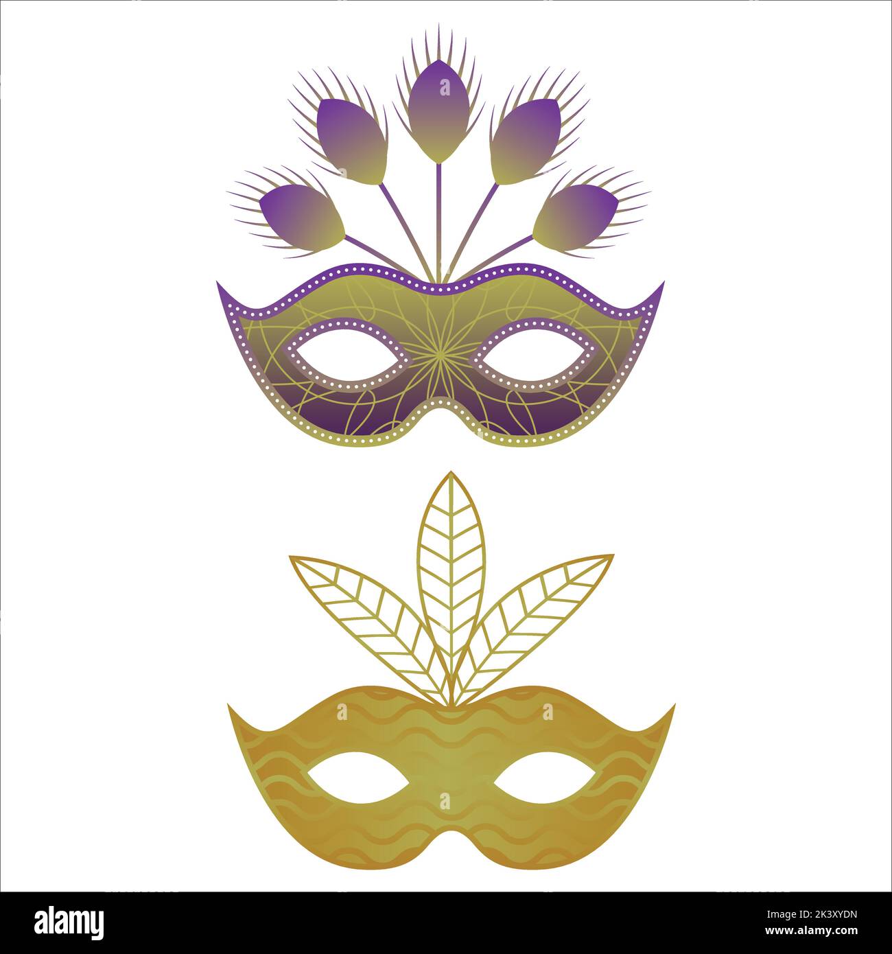 Vector Set Of Masquerade Ball Masks Illustration Isolated On White ...