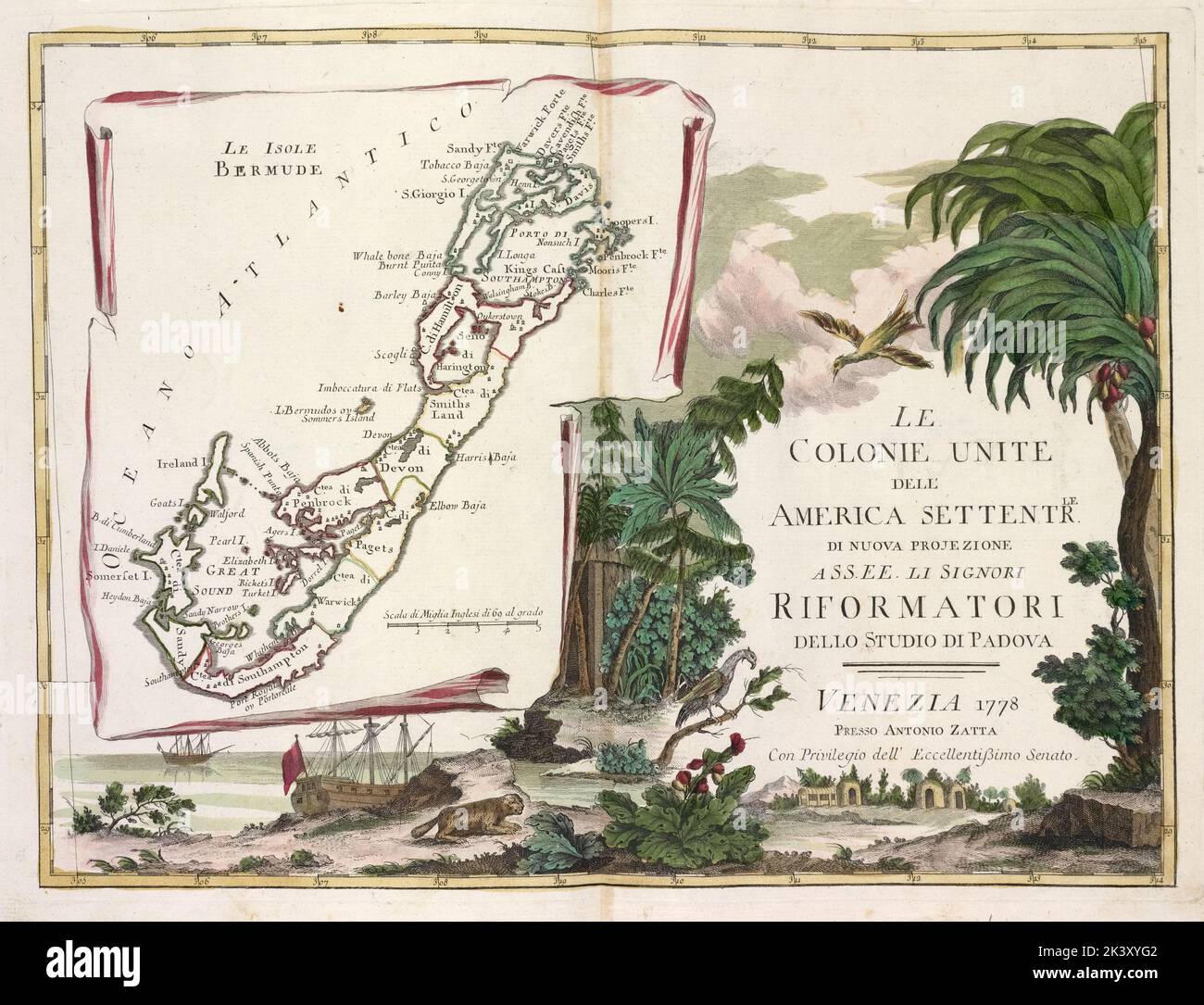 Le colonie unite dell' America settentrle ... page; Le Isole Bermude ...